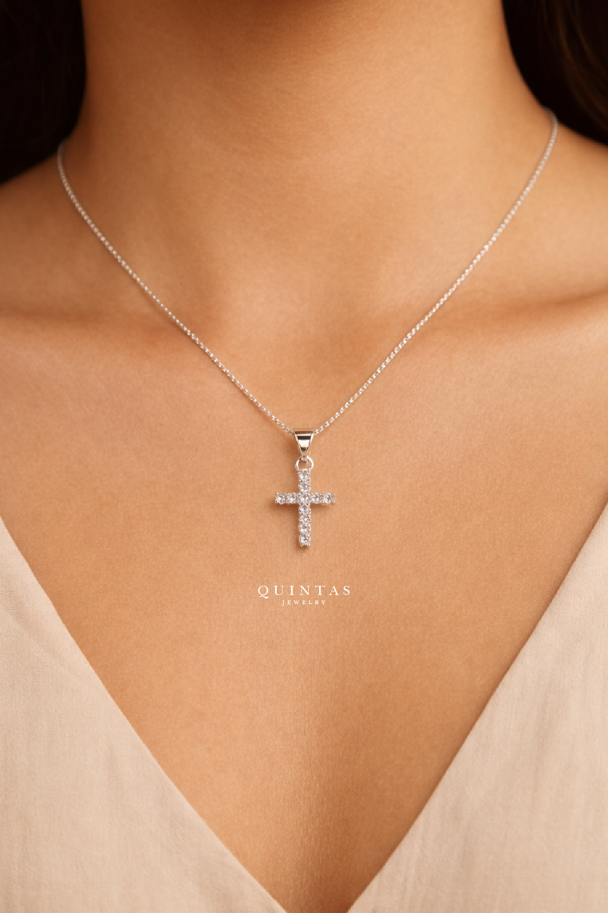 Sanctum Cross Silver Necklace – Quintas PH