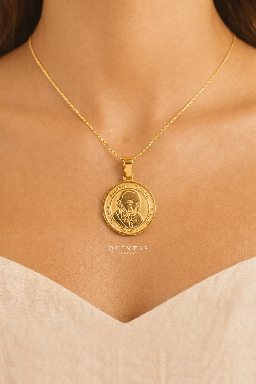 Holy Padre Pio Medallion Necklace – Quintas PH