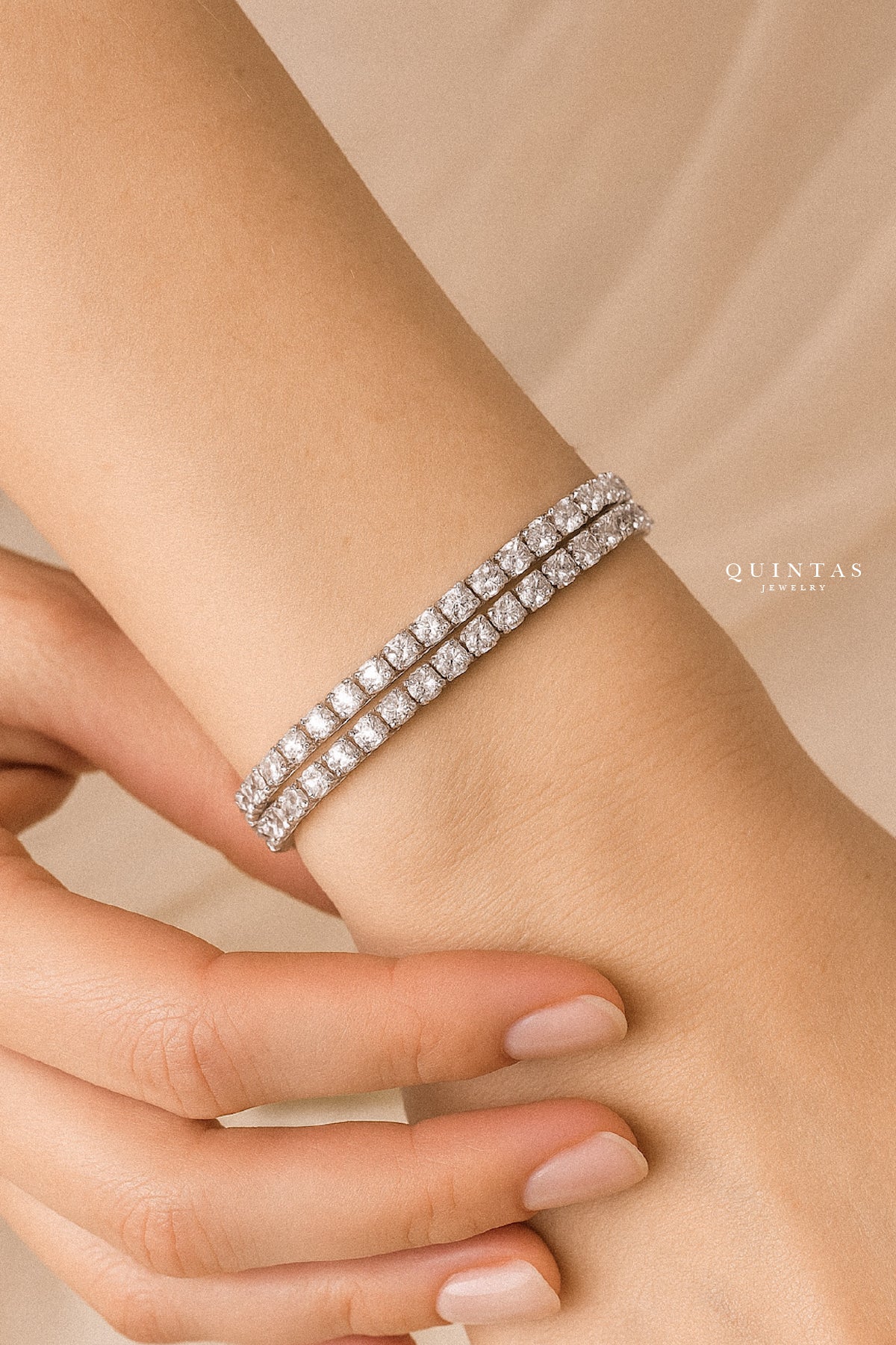 Celestine Double Diamond Silver Bracelet – Quintas PH